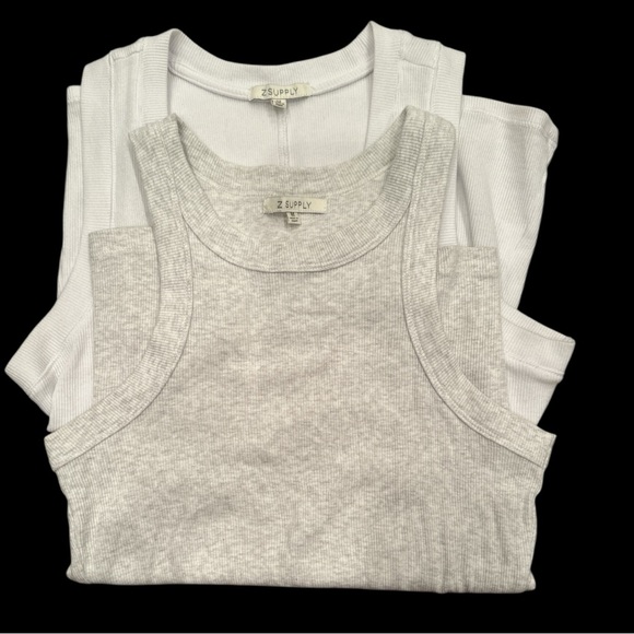 Z Supply | Tops | Bundle Of 2 Z Supply Lily Rib Tanks Greywhite Casual ...